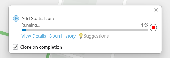 Solved: Add Spatial Join Tool starts at 4% and doesn't pro... - Esri Community